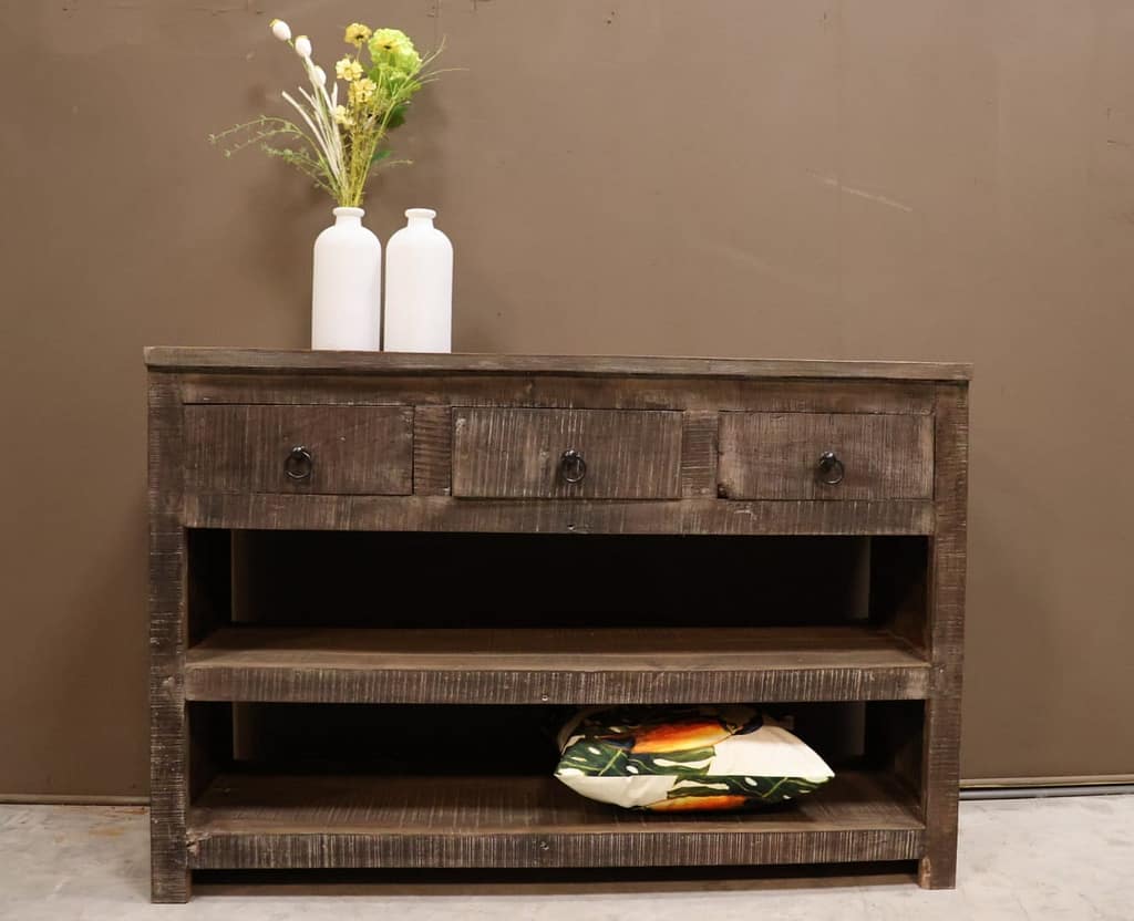 Mango houten side table 120 cm wandtafel — Dressoirs — Les Brocanteurs ...